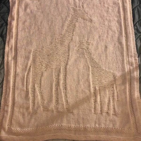 Giraffe Blanket, Knitting Pattern, PDF, Instant Download, Baby Blanket ...
