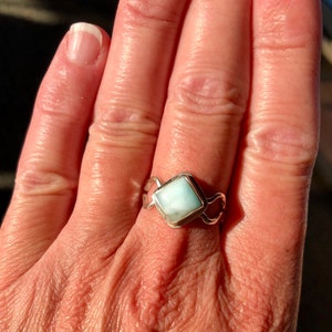 Sea Glass Silver Stack Ring Sz 11, Handmade Dainty Beach Glass Rings ...