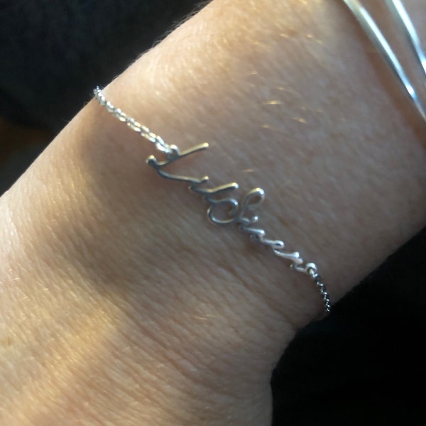 Sterling Silver Name Bracelet,custom Chain Bracelet,personalized Gifts ...