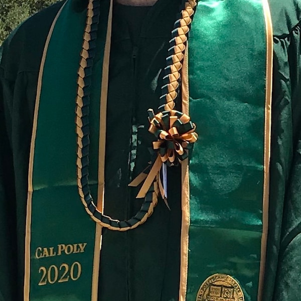 Cal Poly SLO Single Braided Graduation Ribbon Lei, Braided Ribbon Lei ...