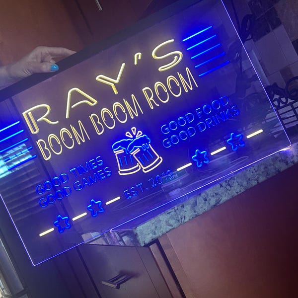 Personalized Your Name Custom Man Cave Bar Beer Established Year Dual ...