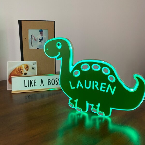 Brontosaurus Light up Wall Sign, Neon Like, Brontosaurus Night Light ...