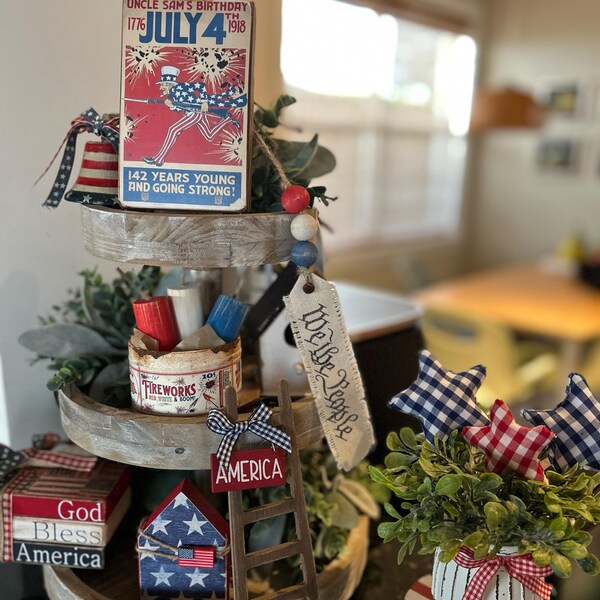 Yankee Doodle Patriotic Songs Wood Sign, Vintage Americana Decor ...