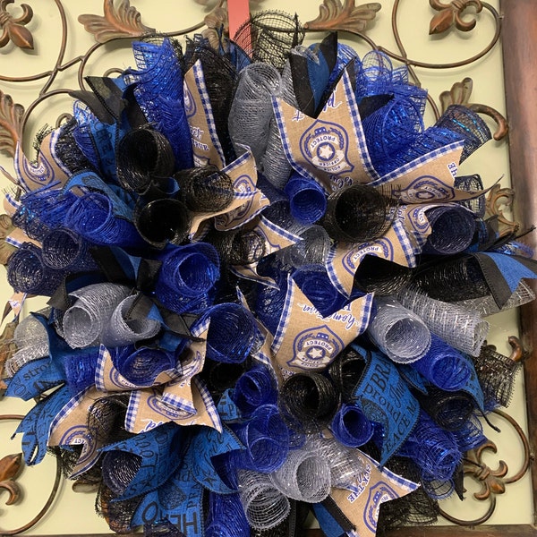 FREE SHIPPING - 10 Yards - 2.5" Wired Natural Police Support Badge ...