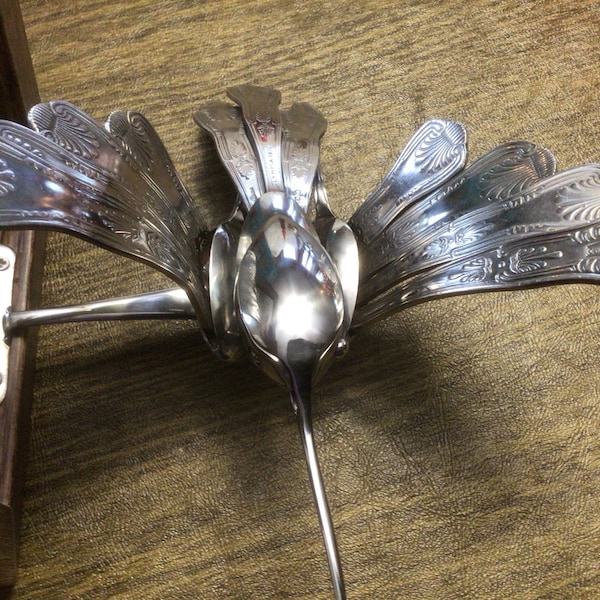Cutlery Bird, Bird Figurine, Upcycled Silverware, Spoon Bird, Bird Made From Cutlery, Metal Bird ...