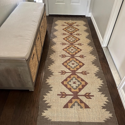 Kitchen Jute Rug, Handwoven Jute Runner Rug. Boho Jute Rug, Eco ...