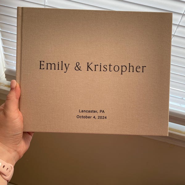 Custom Wedding Guest Book, Personalized Wedding Reception Guestbook ...