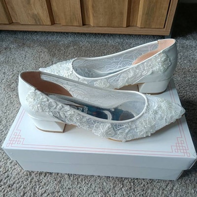 Bridal Shoes Cross Front Pearl Design Stylish Brides Platform Sole ...