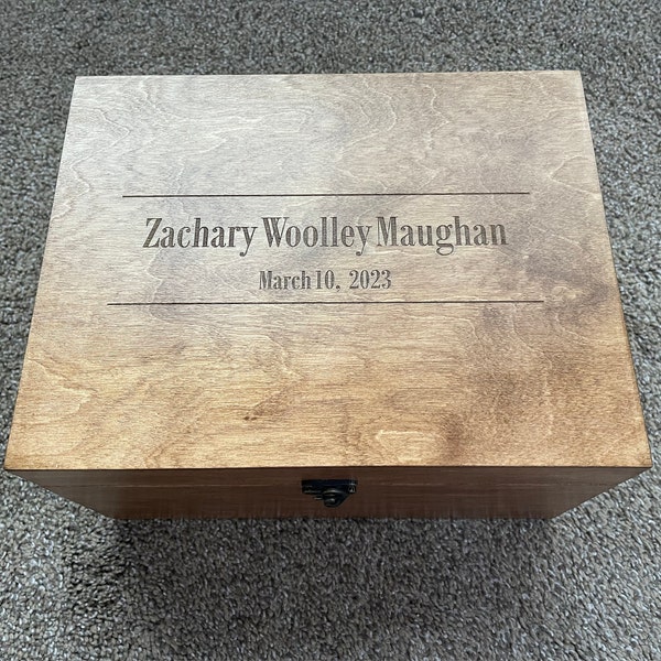 Personalized Wooden Box With Engraved Name, Custom Keepsake Box ...