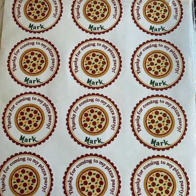 Pizza Party Stickers, Pizza Birthday Party, Italian Party Stickers ...