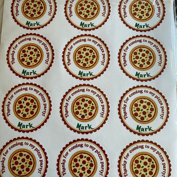 Pizza Party Stickers, Pizza Birthday Party, Italian Party Stickers ...
