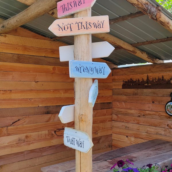 This Way That Way Not This Way Wonderland Fairytale Storybook Signpost ...