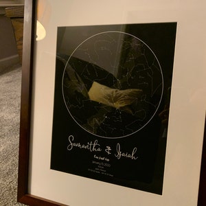 Printed Custom Night Sky Star Map Personalized Gift for Him or Her With ...