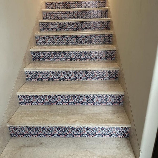 Mexican Talavera Tile Stair Riser Self Adhesive Vinyl Stickers,peel ...