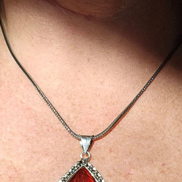1.5mm Oxidized Square Foxtail Chain Necklace - 925 Sterling Silver - 16 ...