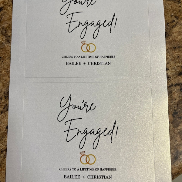 Engagement Wine Label/engagement Gift/personalized Engagement Wine ...