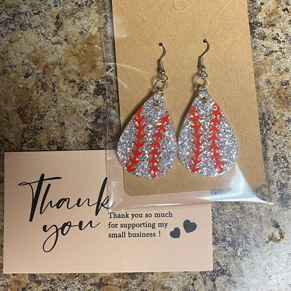 Basketball Teardrop Shaped Glitter Epoxy Earrings - Etsy