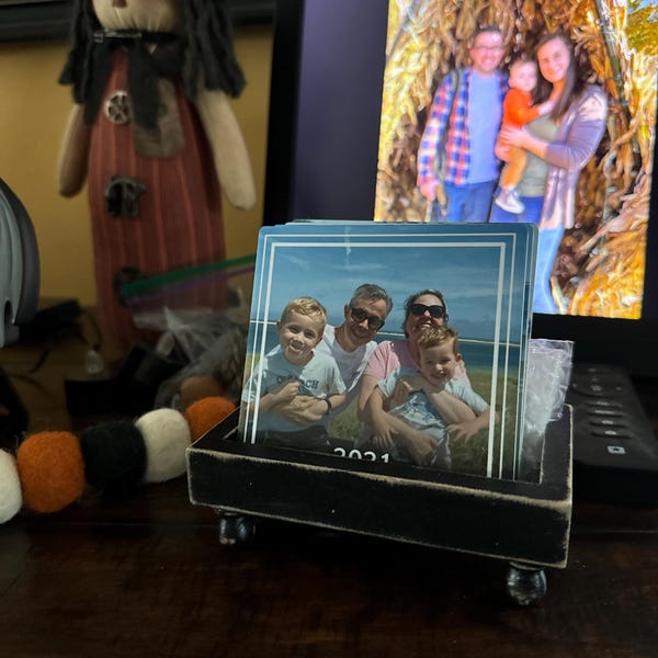 Chunky Rustic Wood Mittens CHRISTMAS ORNAMENTS Pair White Red Black ...