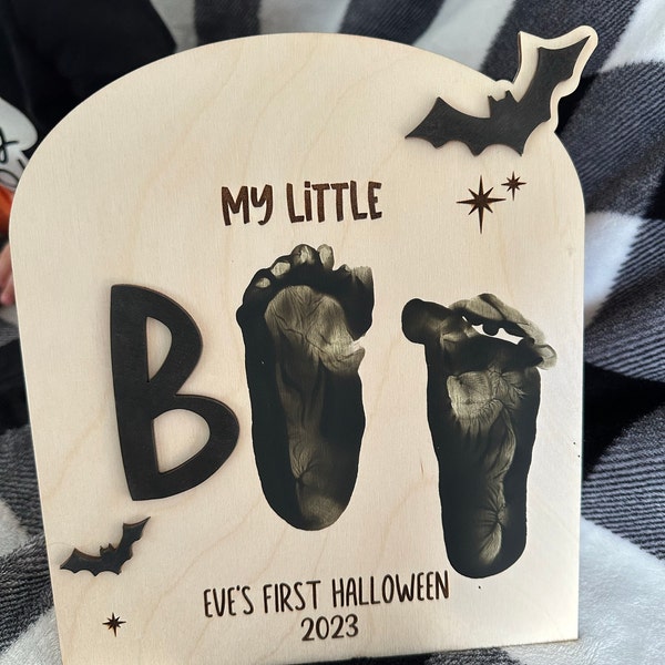 Baby's First Halloween Footprint Keepsake: DIY Personalized Sign - Etsy
