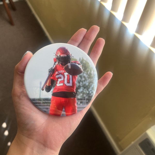 Sport Custom Photo Button-3 1/2 Inch Pin Back Button-personalized Sport ...