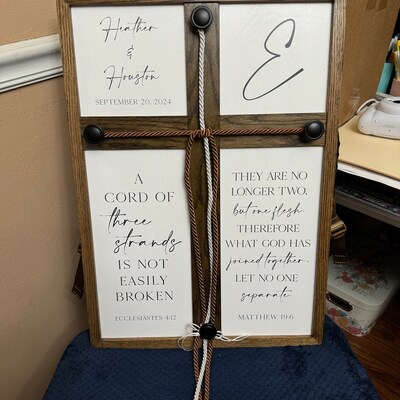 A Cord of Three Strands Unity Ceremony Braided Cross Sign With Custom ...
