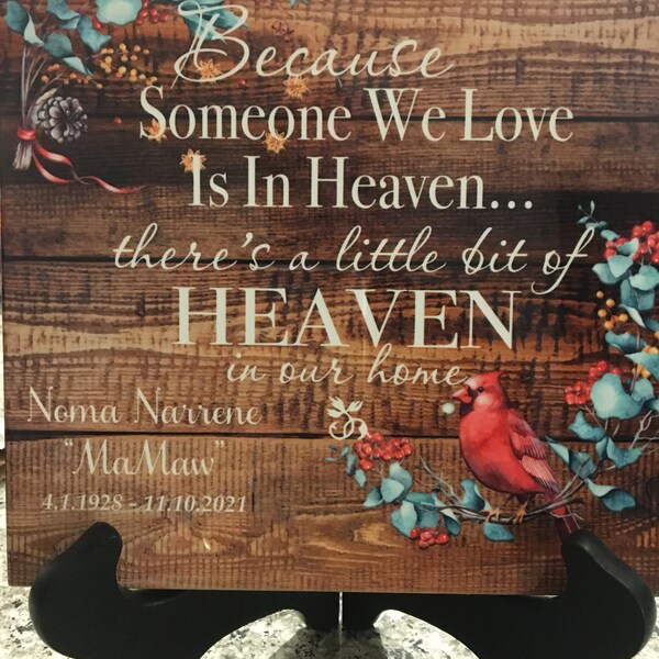 Cardinal Remembrance Ceramic Tile, Someone You Love in Heaven, Memorial ...