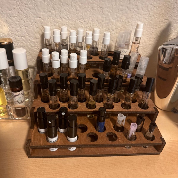 Tiered Sample Vial Display for Perfume Oil | Essential Oil 1.5ml | .05 ...