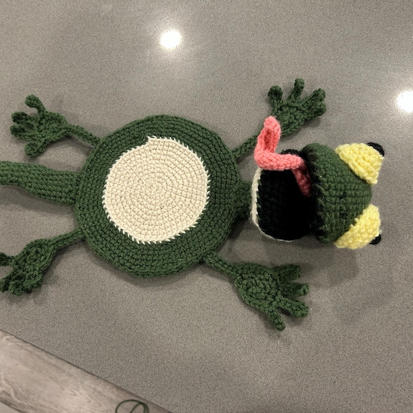 Crochet Pattern Coaster Splat Lizard Funny Handmade Design for Mug or ...