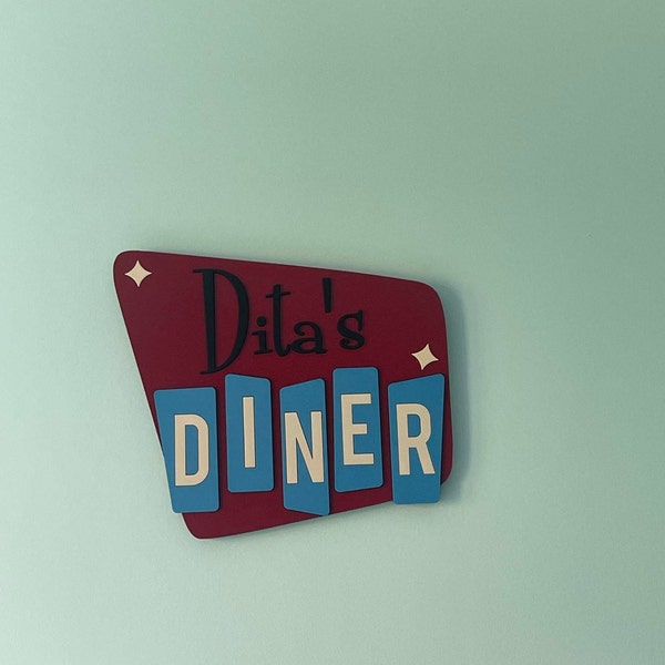 Personalised 50's Style American Diner Sign - Personalised Retro ...