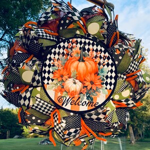 Wreath Sign Primitive Wreath Sign Welcome Yall Pumpkin - Etsy