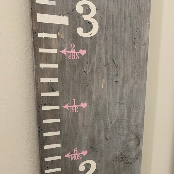 Height Marker for Growth Chart Ruler - Vinyl Decal Arrow With Heart ...