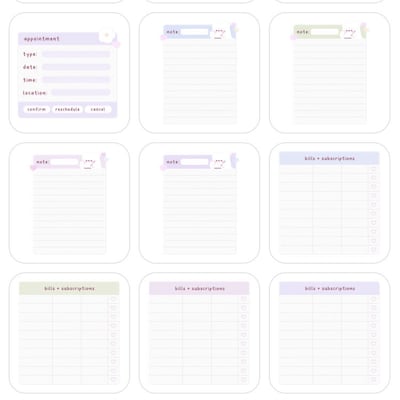 Cute Essential Digital Planner Widget Stickers / Cute Digital Planner ...