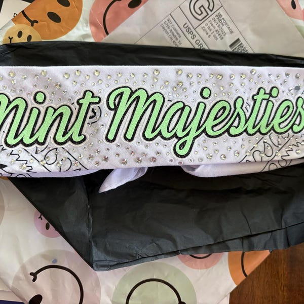 Personalized Bandana With Rhinestones for Cheer, Sports, Dance, Bandana ...