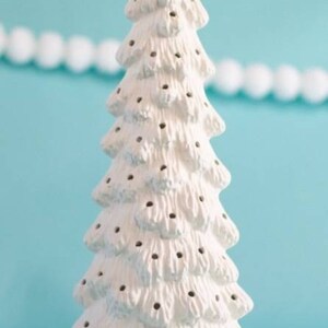 Mini Light Pink Ceramic Christmas Tree Ornament Tiny Pink Ceramic Tree ...