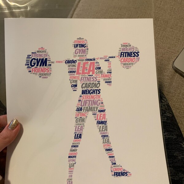 Personalised Female Fitness Barbell Print, Weightlifting Print, Fitness ...