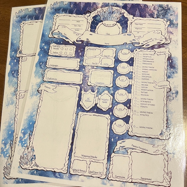 Underdark Character Sheets - D&D 5e - Etsy