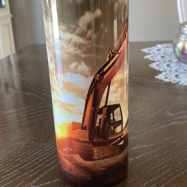 Excavator Tumbler Wrap Png 20oz Skinny Tumbler Sublimation Design ...