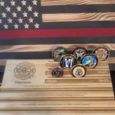 Firefighter Challenge Coin Display Holder Firefighter's Prayer ...