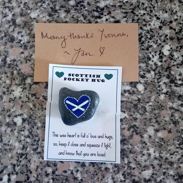 Pocket Pebble Hug With Poem and Hand Painted Heart on a Natural Beach ...