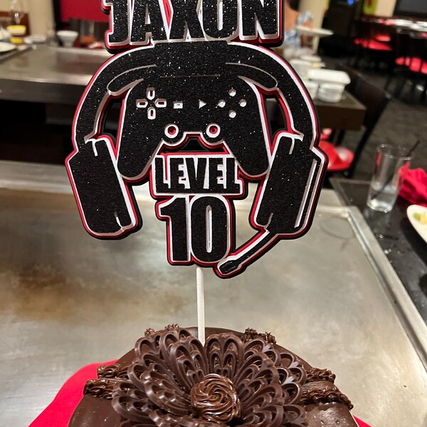 Gamer Cake Topper, Video Game Cake Topper, Gamer Birthday, Gamer Party ...