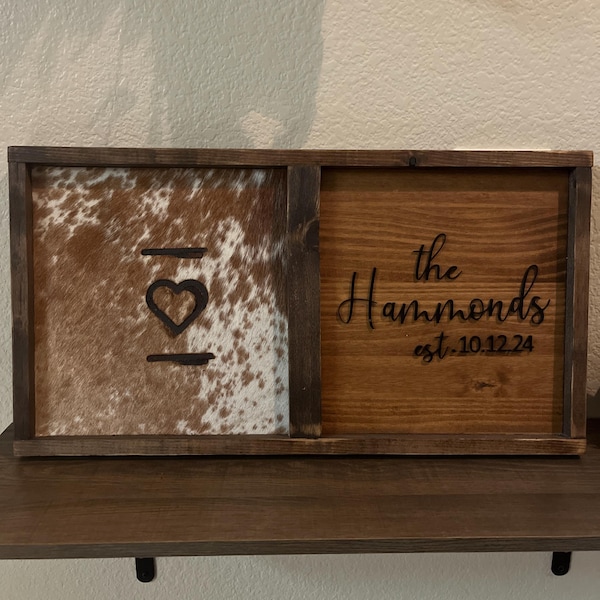 Cowhide Branding Frame, Cowhide Wood Sign, Family Heirloom, Unity ...
