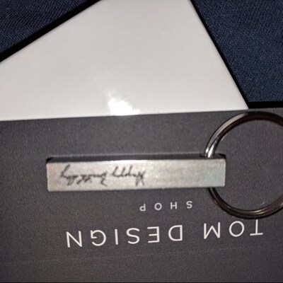 Handwriting Keychain Engraved Keychain Signature Key Chain Personalized ...