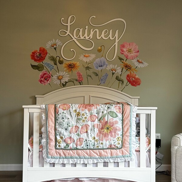 Decorative Elegant Wooden Name Wall Hanging Letters Everly Name Nursery ...