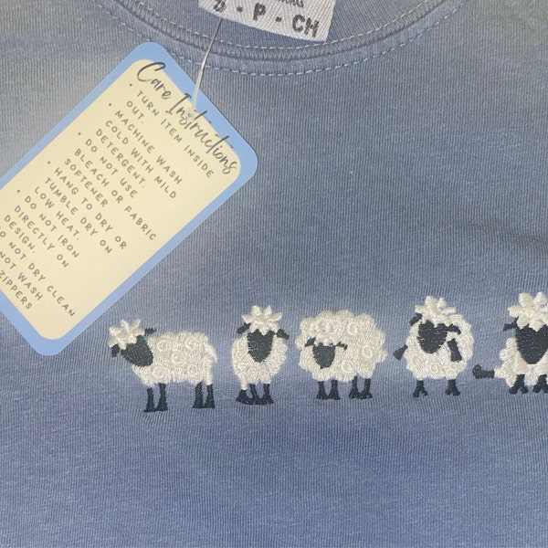 Embroidered Sheep T-shirt - Etsy