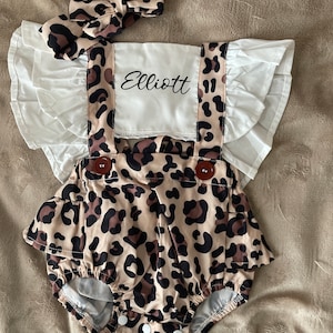 Baby Girl Leopard Animal Print Clothes, Personalized Wild One Infant ...