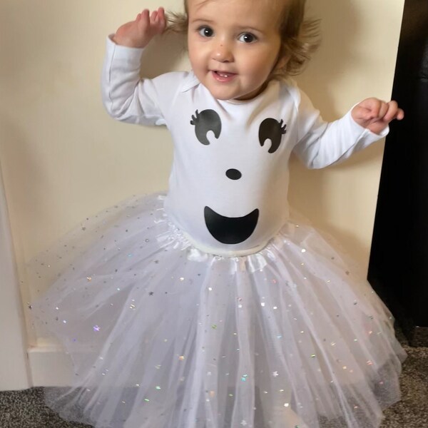 Baby Ghost Halloween Costume. Outfit Vest Goth Baby 1st Halloween Trick ...