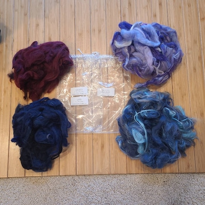 NEW TEXTURED Art Batt, Enchanted Spinning Batt, Dusty Pastel Merino ...