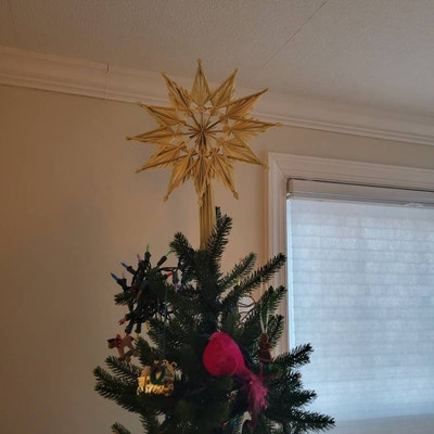 Tree Topper for Christmas.straw Stars.scandinavian Ornament.festive ...