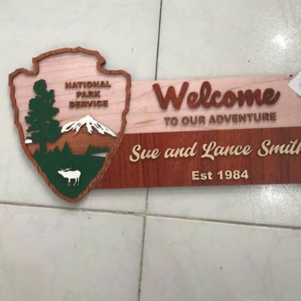 National Park Welcome Sign 3D, Personalized National Park Sign, Custom ...