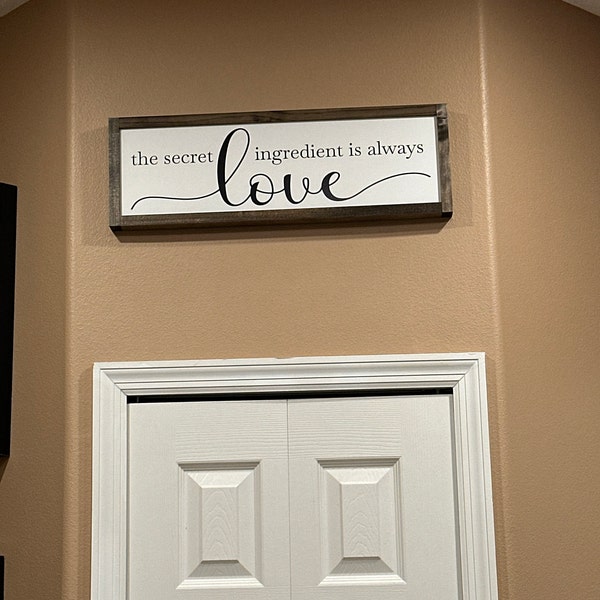 Kitchen Sign, the Secret Ingredient is Always Love Sign, Kitchen Wall ...